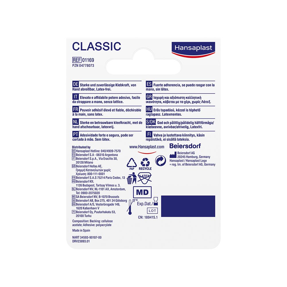 Hansaplast Fixierpflaster Classic 2,5cm x 5m